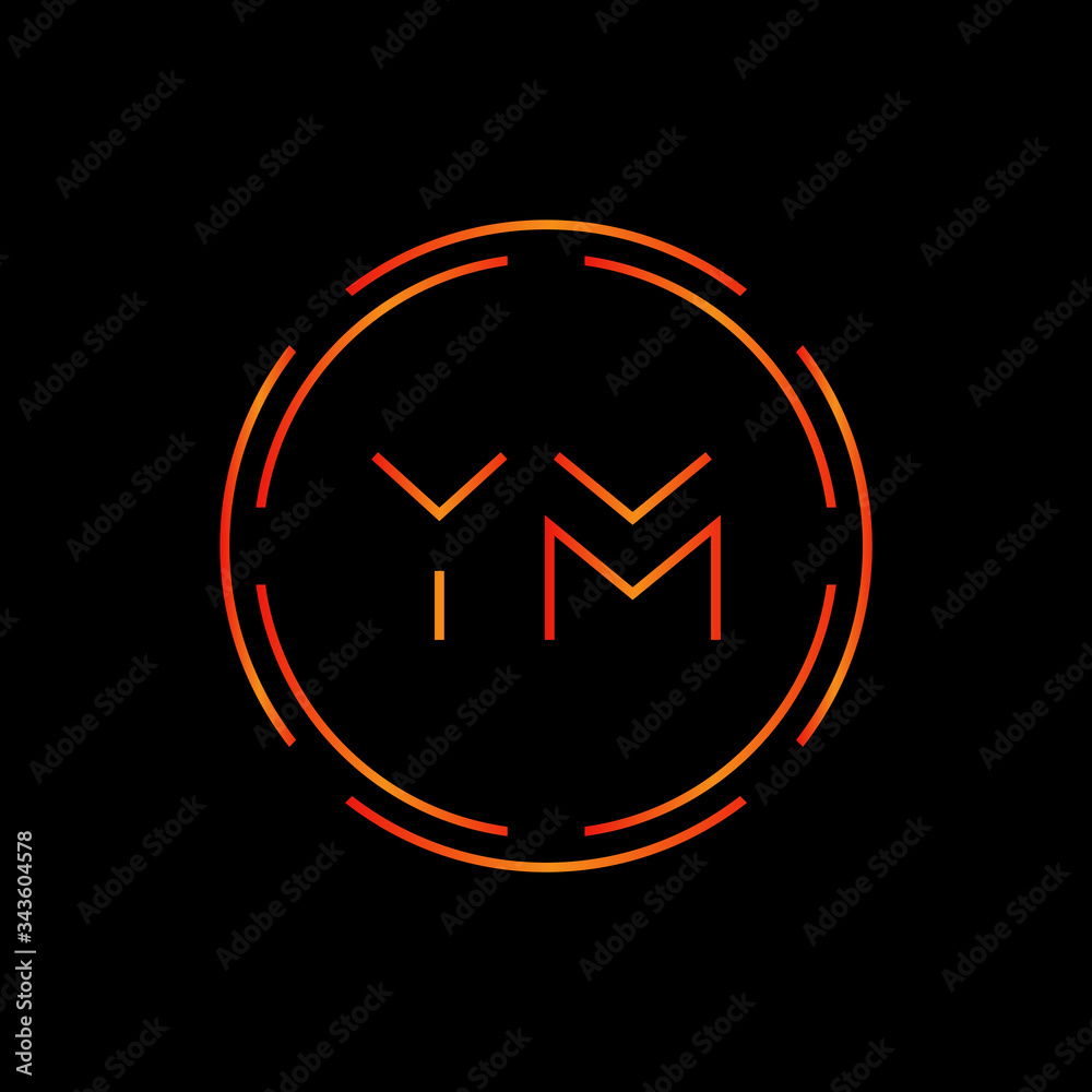 Initial YM Logo Design Vector Template. Creative Circle Letter YM ...