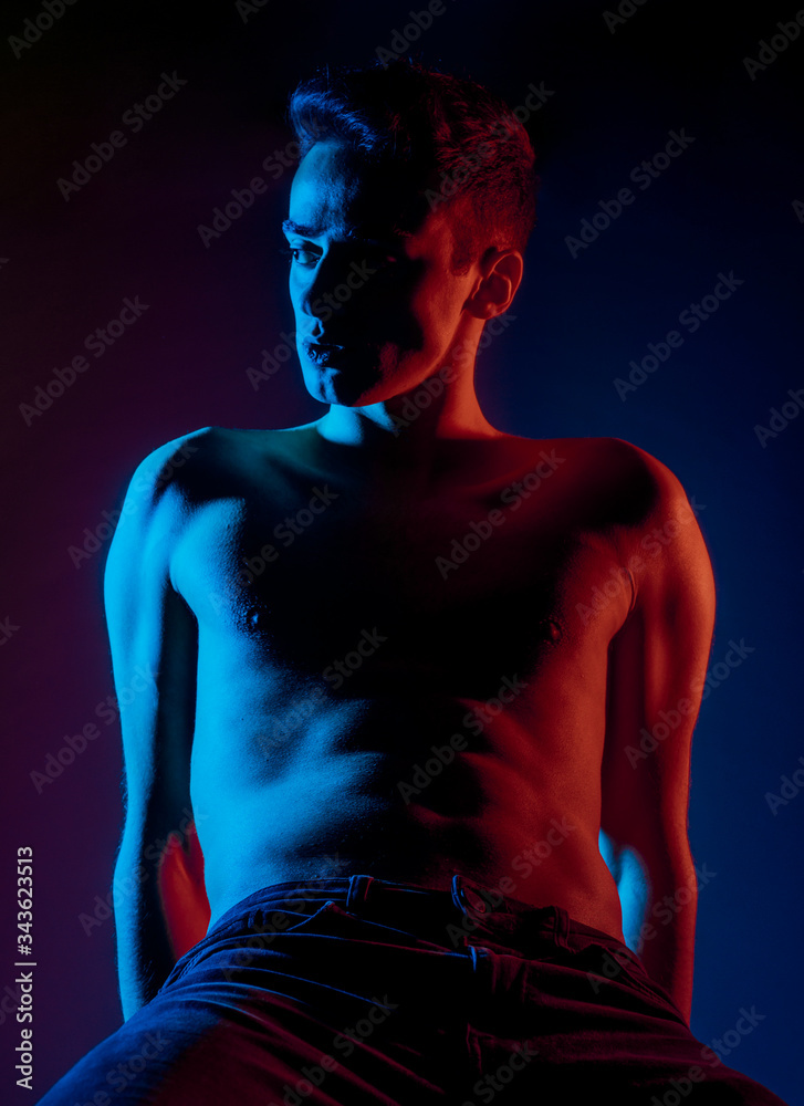 Cool shirtless male model Stock Photo | Adobe Stock