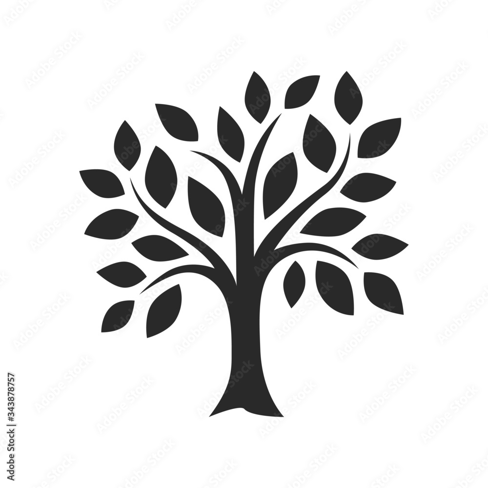 simple black tree decor vector image Stock Vector | Adobe Stock