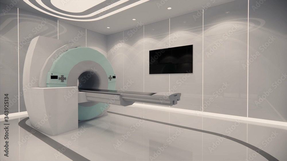 3d rendering. medical CT Scanner.Interior hospital modern design ...