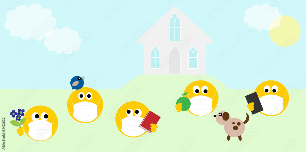 Coronavirus, covid 19, social distancing, emoji wearing face masks ...