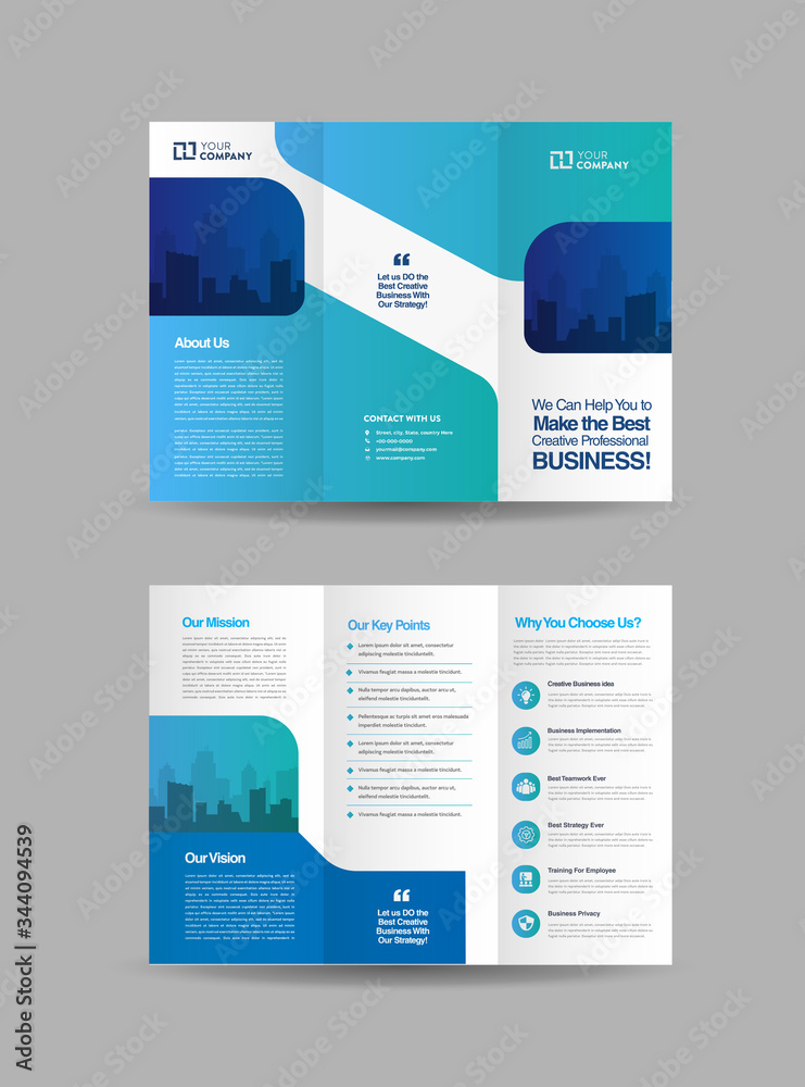 Business Tri-fold Brochure Design | Three Folded Flyer | Handout Design ...