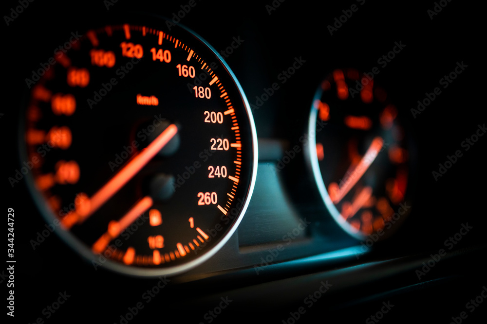 car speedometer and odometer Stock Photo | Adobe Stock