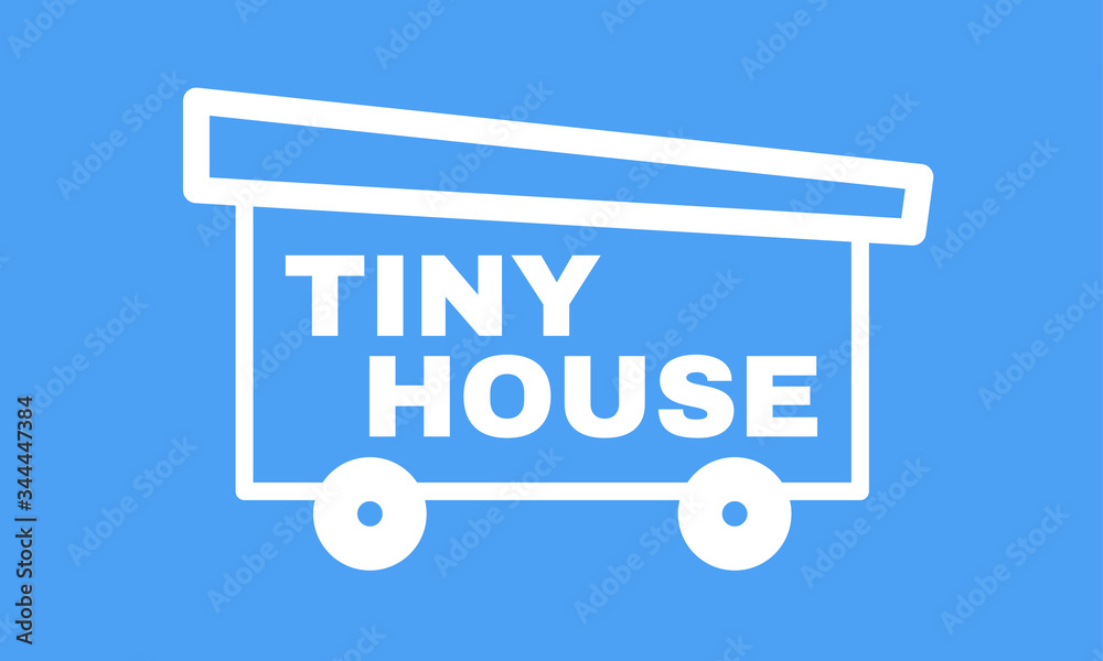 Tiny house (logo on a blue background) Stock Vector | Adobe Stock