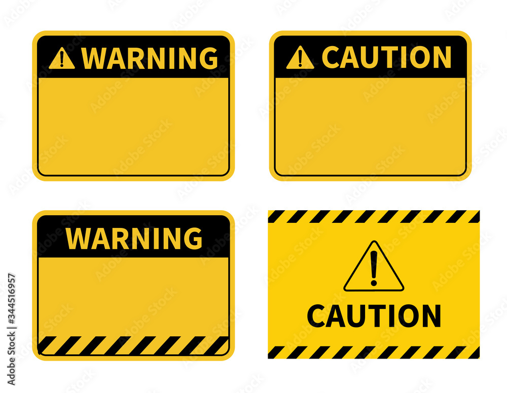 Warning sign. Blank warning sign on white background. Vector ...