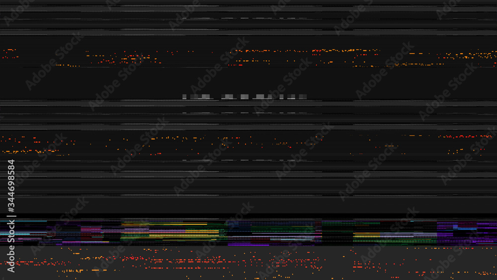 Vintage VHS glitch defects noise and artifacts effect. Stock ...