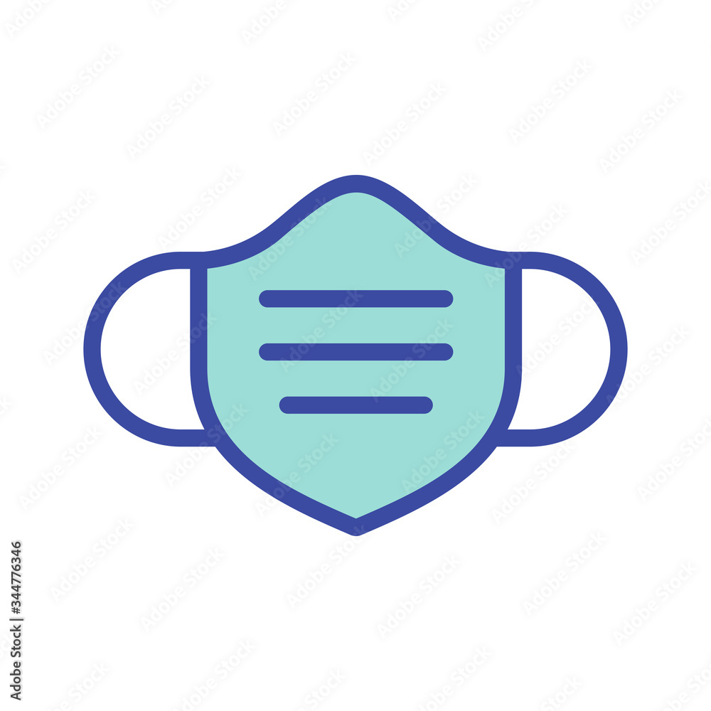 Medical face mask logo icon, surgical or medical mask with shield ...