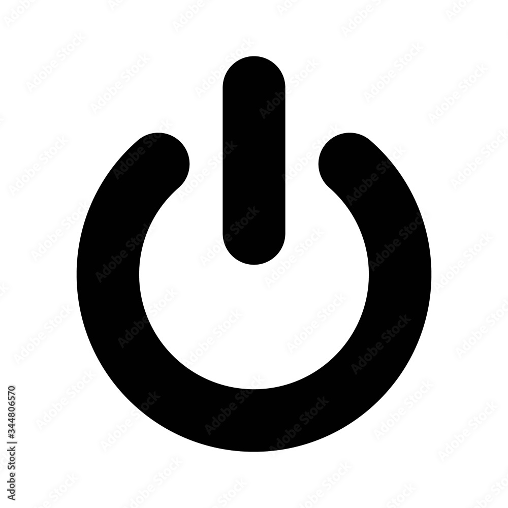 Vector flat style illustration of power icon standby symbol isolated on ...