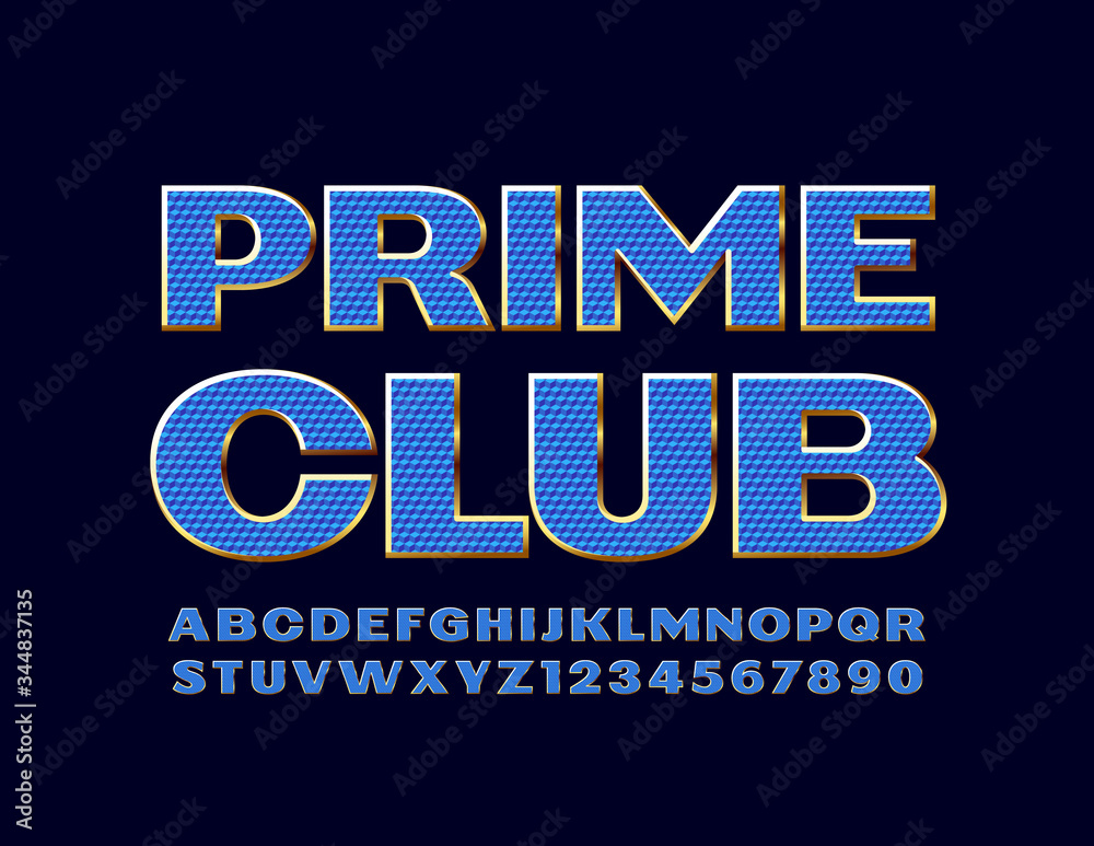 Vector chic banner Prime Club with Blue and Golden Font. Luxury ...