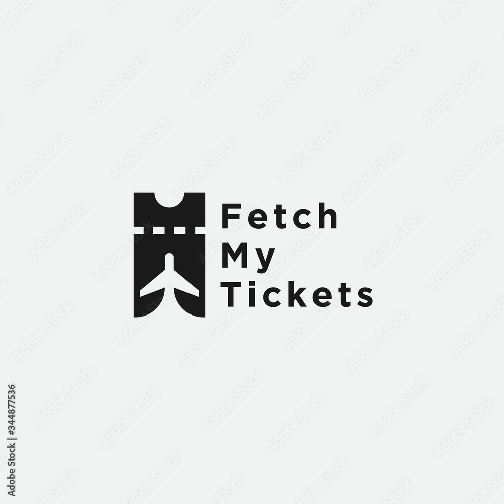 airplane ticket logo design vector silhouette illustration Stock Vector ...