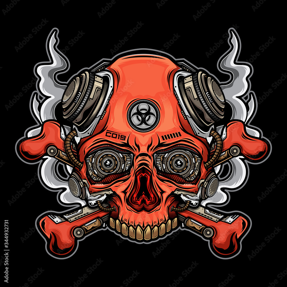 vector robot skull head Stock Vector | Adobe Stock