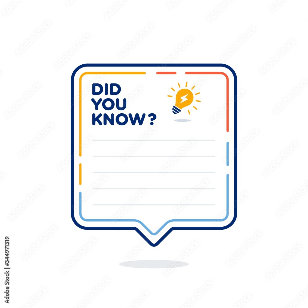 Did you know vector template post icon for soicial media background, fun fact blank template fyi ...