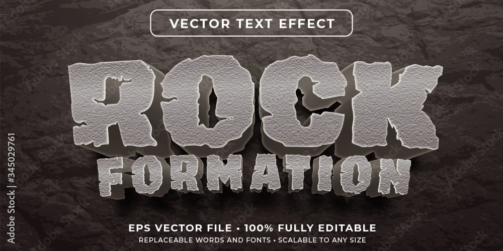 Editable text effect - giant rock style Stock Vector | Adobe Stock