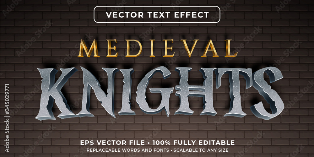Editable text effect - medieval style Stock Vector | Adobe Stock