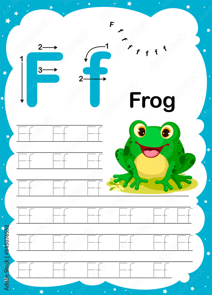 Colorful letter F Uppercase and Lowercase alphabet A-Z, Tracing and ...