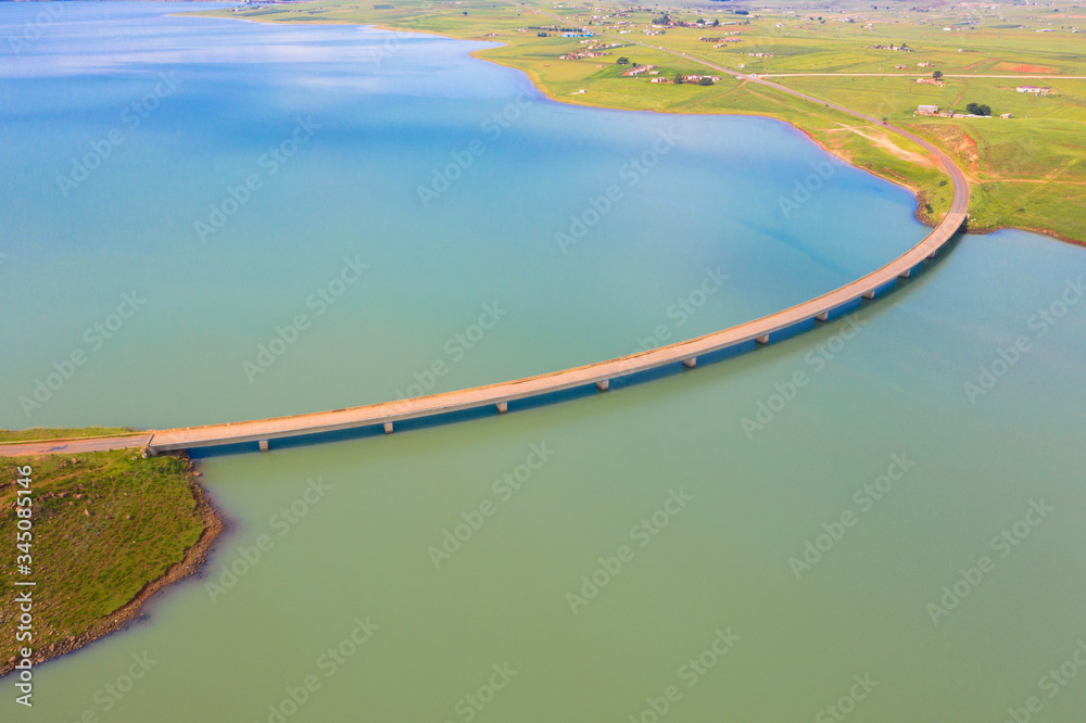 Aerial view: The Banana bridge, so named because of it's curvature ...