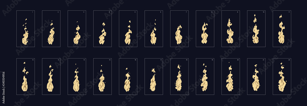 dust animation sprite sheet or animation frames icons. Use in game ...
