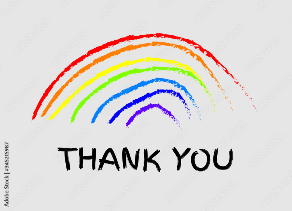 Thank you rainbow vector Stock Vector | Adobe Stock