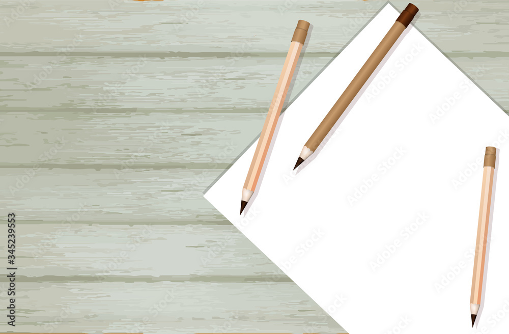 background image on a wood background with a sheet of paper and a ...