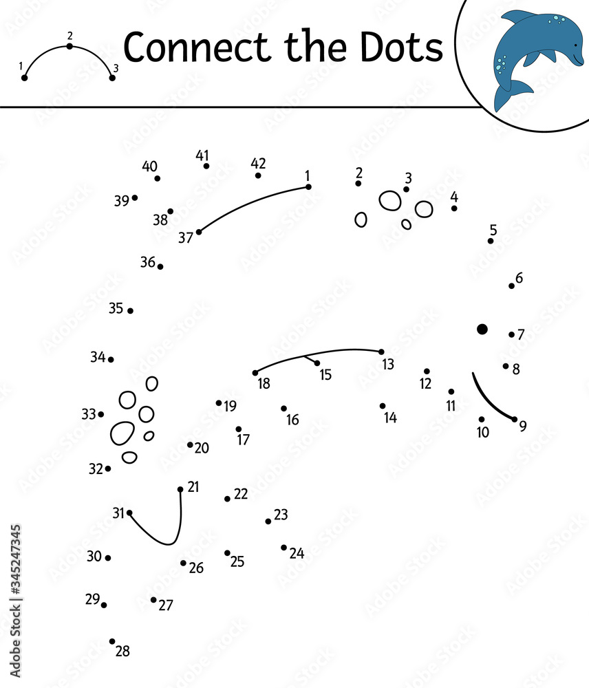 Vector dot-to-dot activity with cute animal. Connect the dots game ...