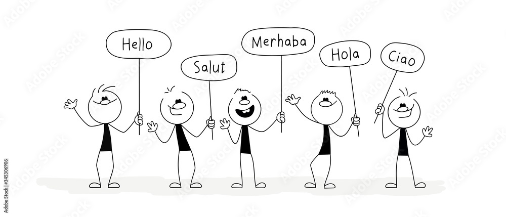 Speaking Languages Stick Figures