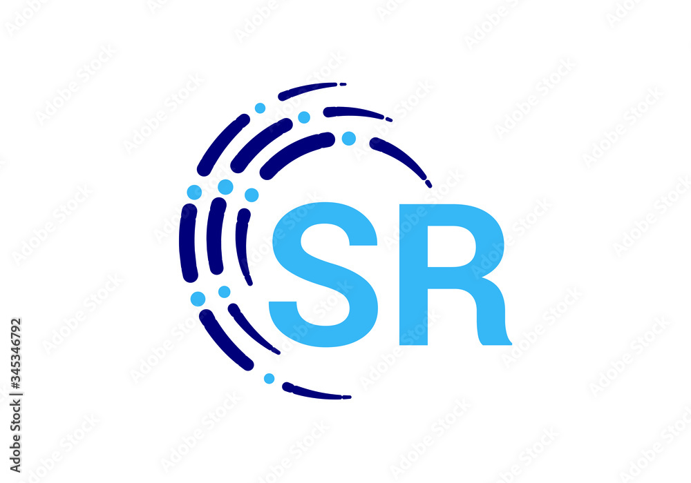 Initial Monogram Letter SR Logo Design Vector Template. Graphic ...
