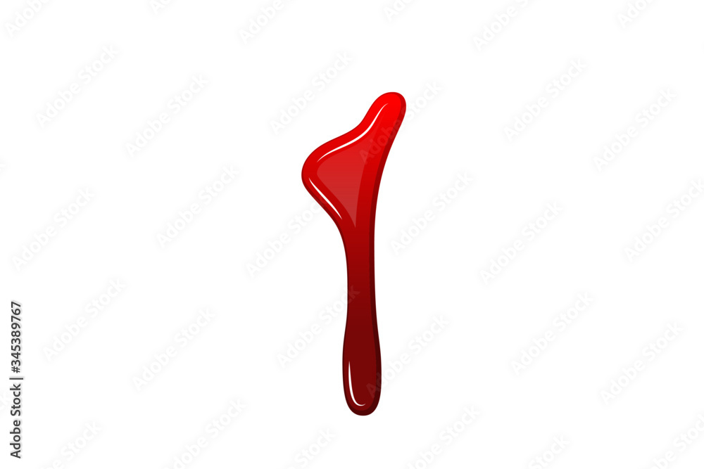 Blood drip 3D. Drop blood isloated white background. Happy Halloween ...