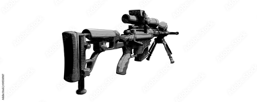 Large-caliber, semi-automatic, anti-materiel sniper system. Sniper ...