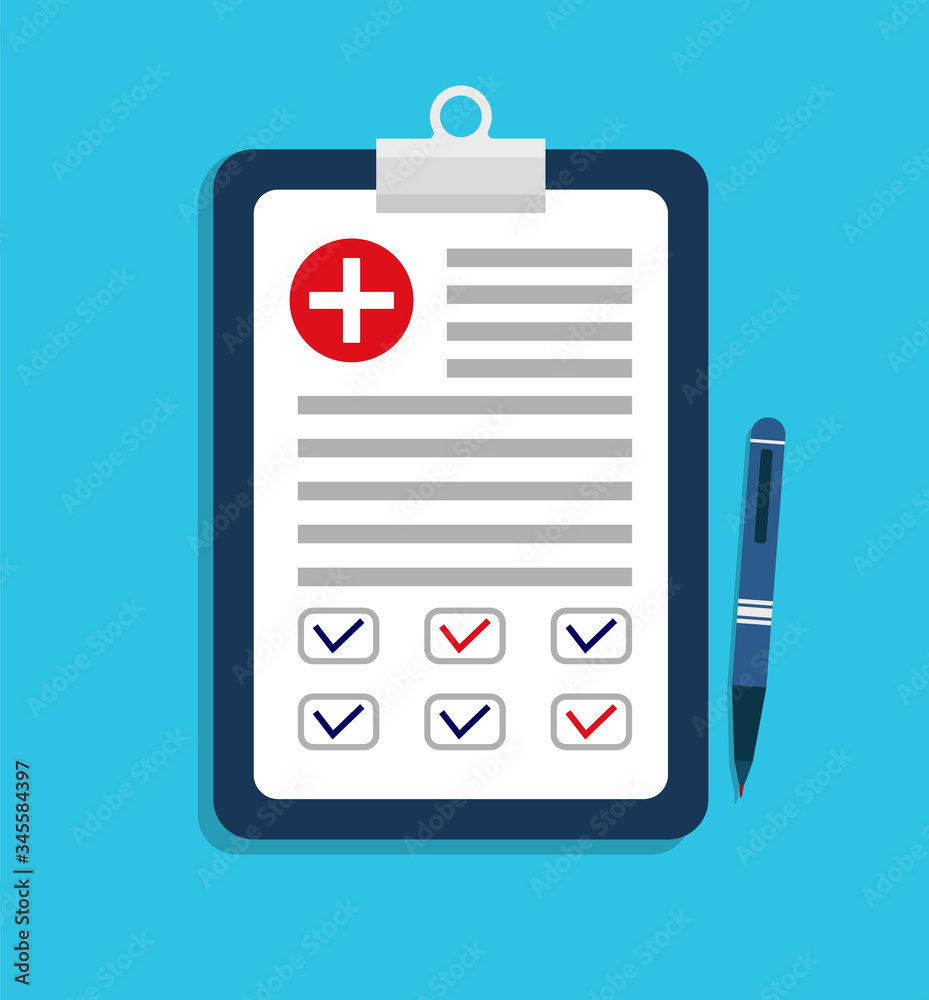 Medic plan. Medical test of health. Form of doctor report. Checkup ...