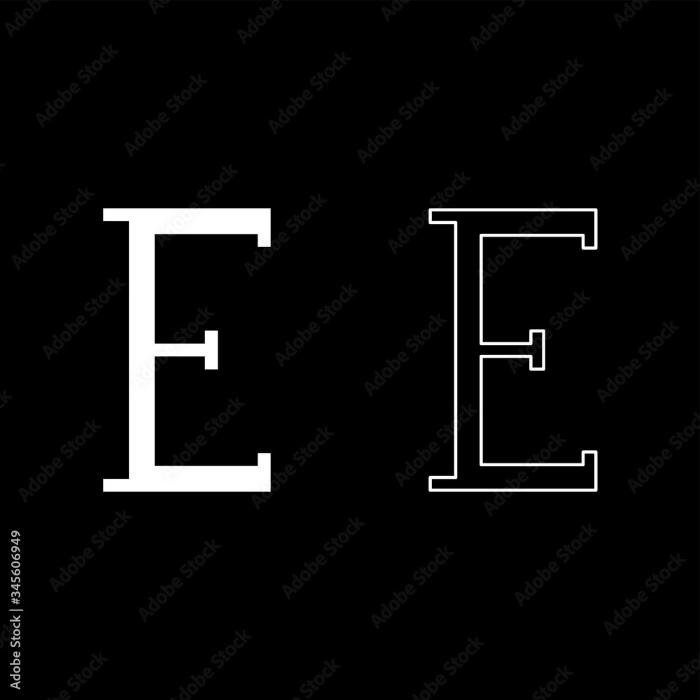 Epsilon greek symbol capital letter uppercase font icon outline set ...