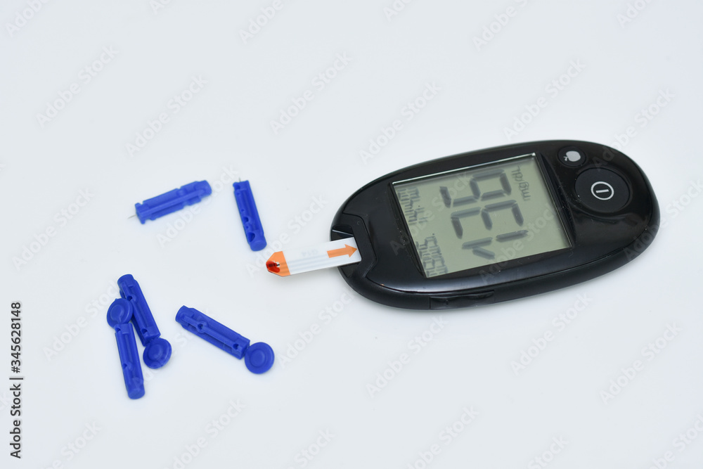Black Glucose Meter For Diabetic Blood Sugar and Needles Glucometer Pin ...