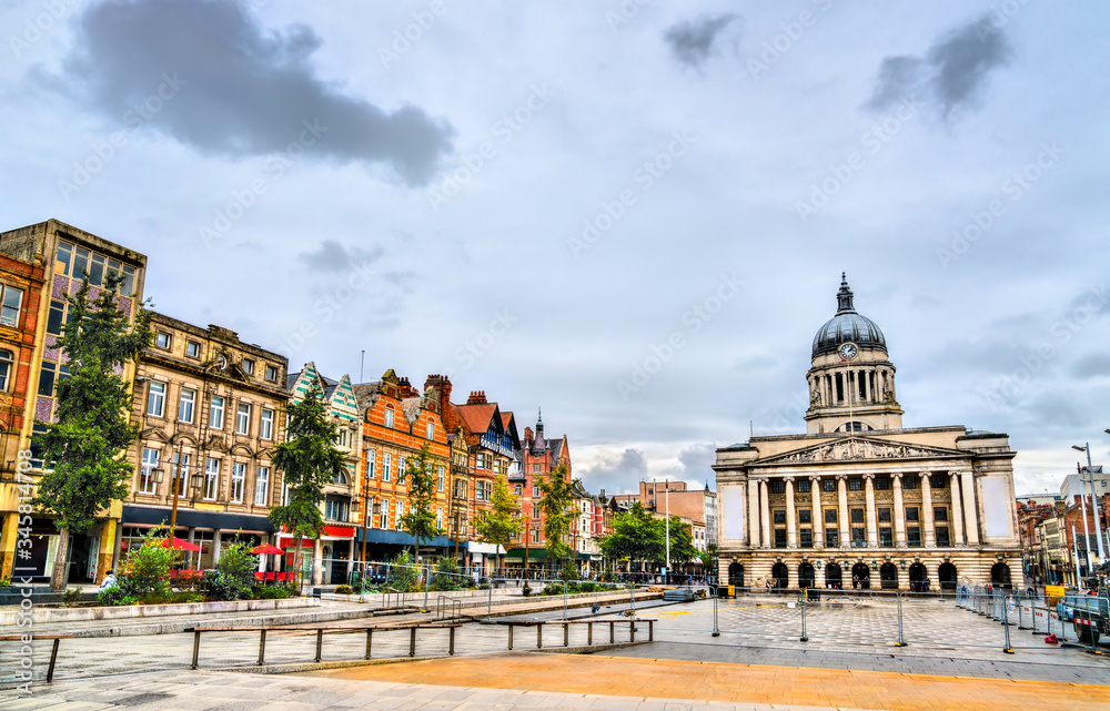 Old Market Square with Nottingham City Council, England Stock Photo ...