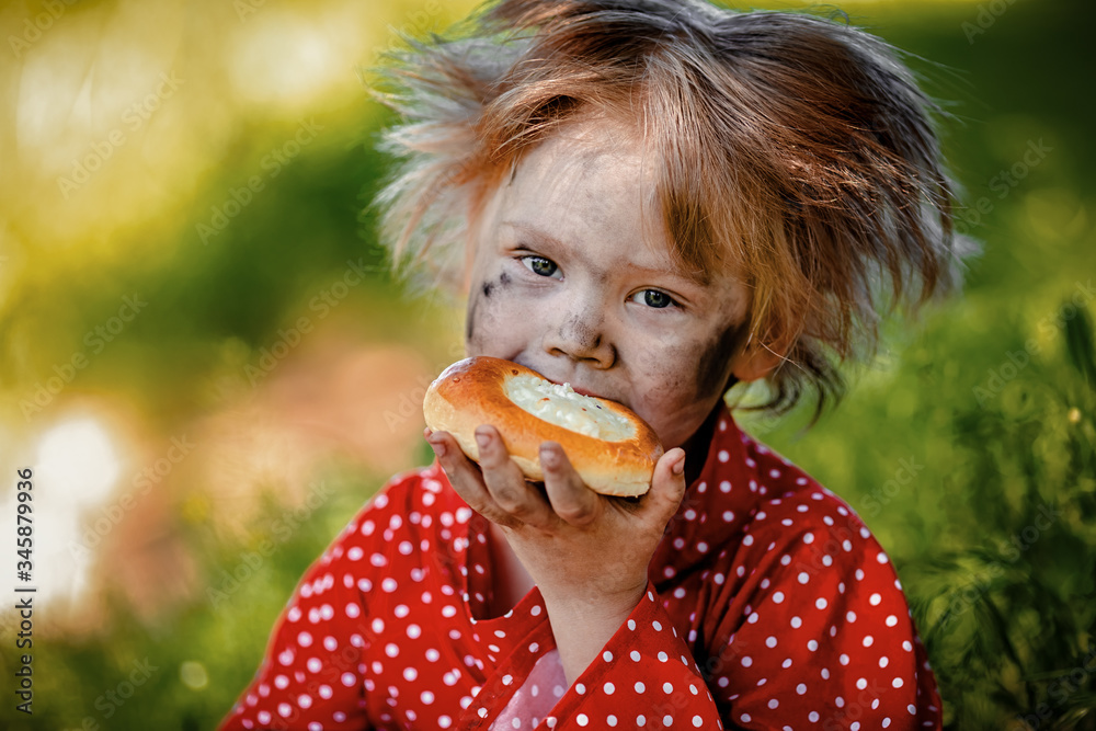 Domovenok Kuzya portrait close-up. a character in Russian fairy tales ...