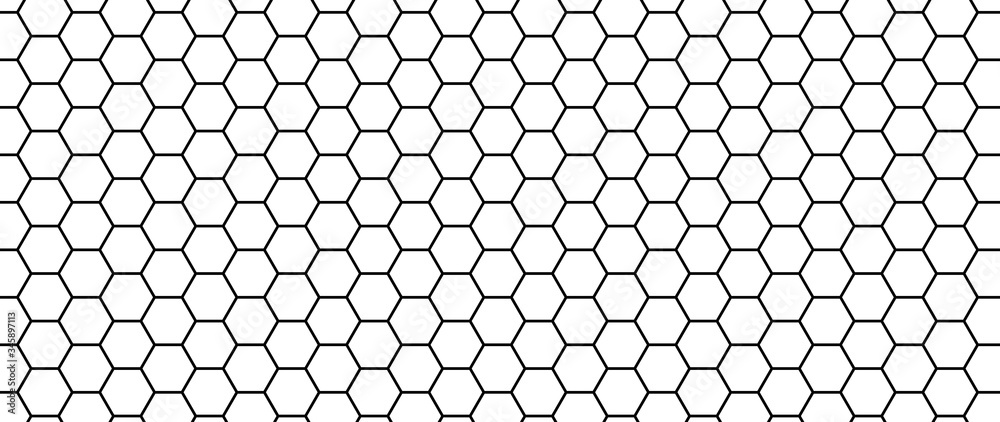 Hexagon seamless pattern. Honeycomb vector texture. Futuristic hexagonal simple structure ...