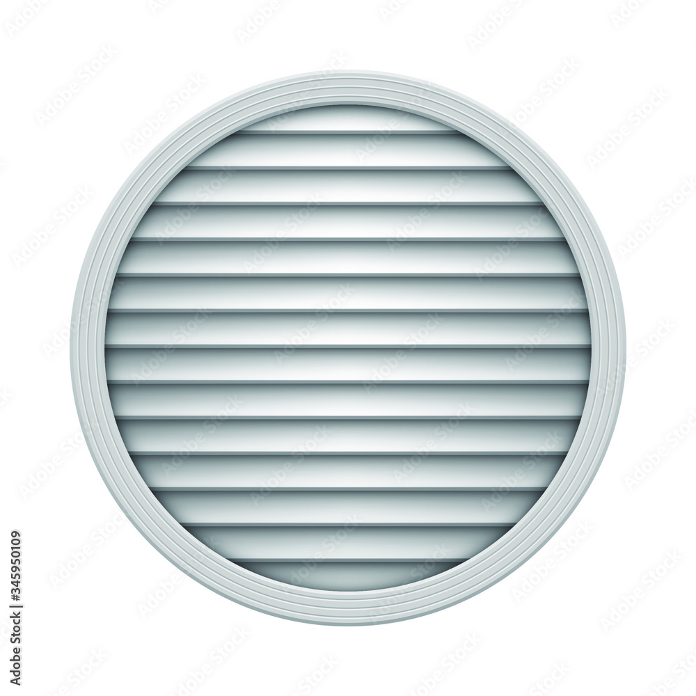 Round plastic air vent. Wall ventilation grate. Exhaust and supply ...