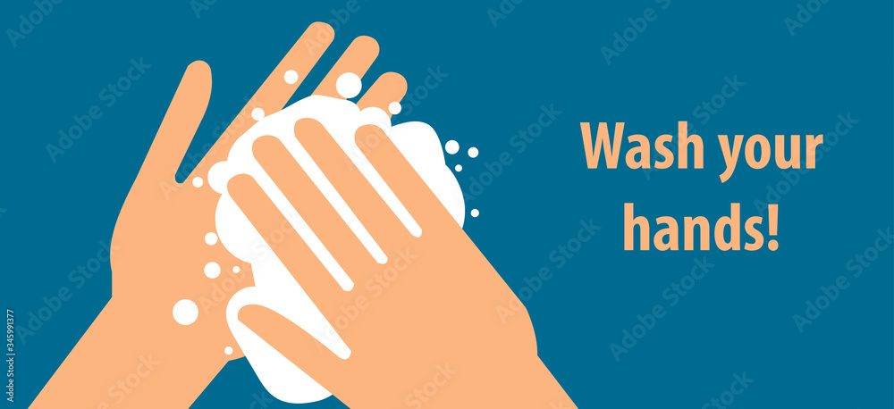 Hand washing illustration. Wash your hands Coronavirus Covid-19 ...