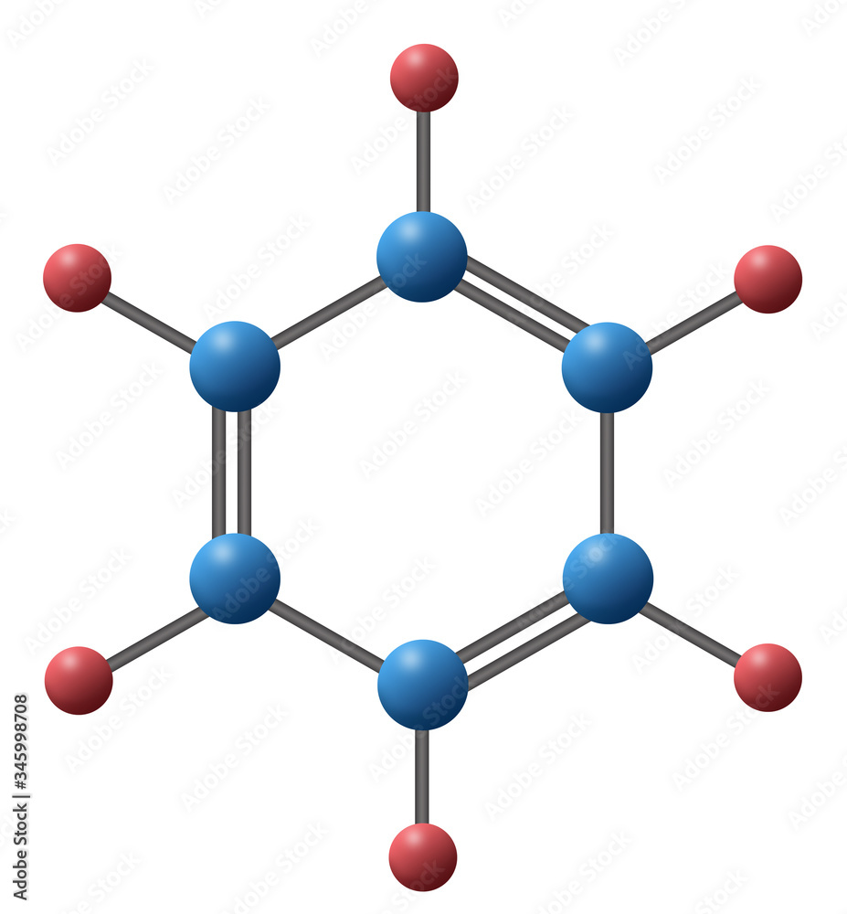 3d illustration of Benzene ring use for chemistry chemical compound is ...