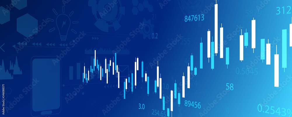stock market, economic graph with diagrams, business and financial ...