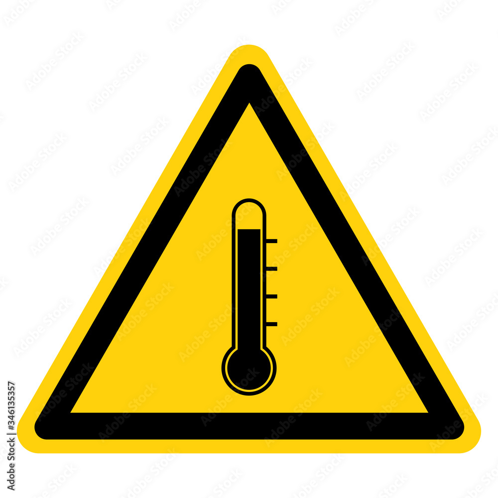 Warning High Temperature Symbol Sign ,Vector Illustration, Isolate On ...