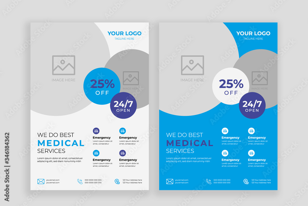 Medical Health Care flyer design template, poster report leaflets ...