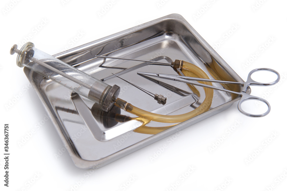 Set for Pleural Drainage. Pleural puncture. Puncture of the pleural ...