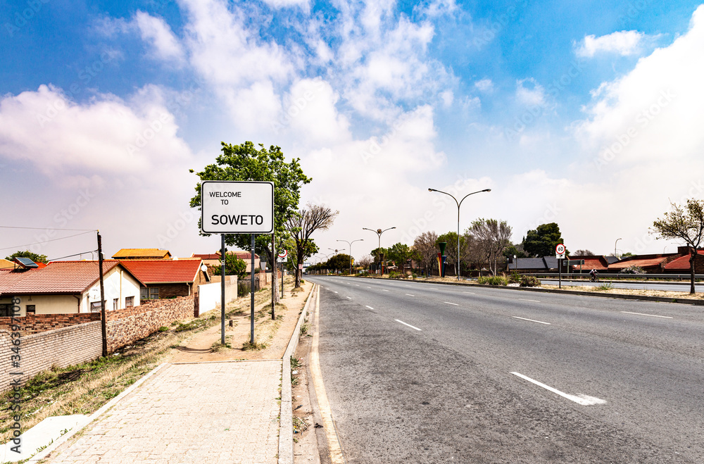 Soweto Townships town sign in Johannesburg, South Africa Stock Photo ...