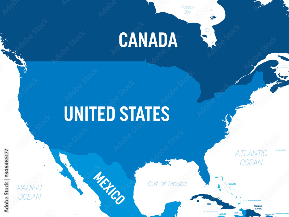 USA map - green hue colored on dark background. High detailed political ...