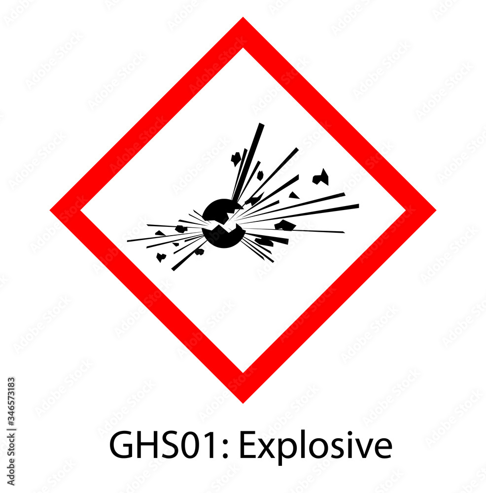 Explosive sign (GHS03), GHS pictograms Globally Harmonized System of Classification and ...