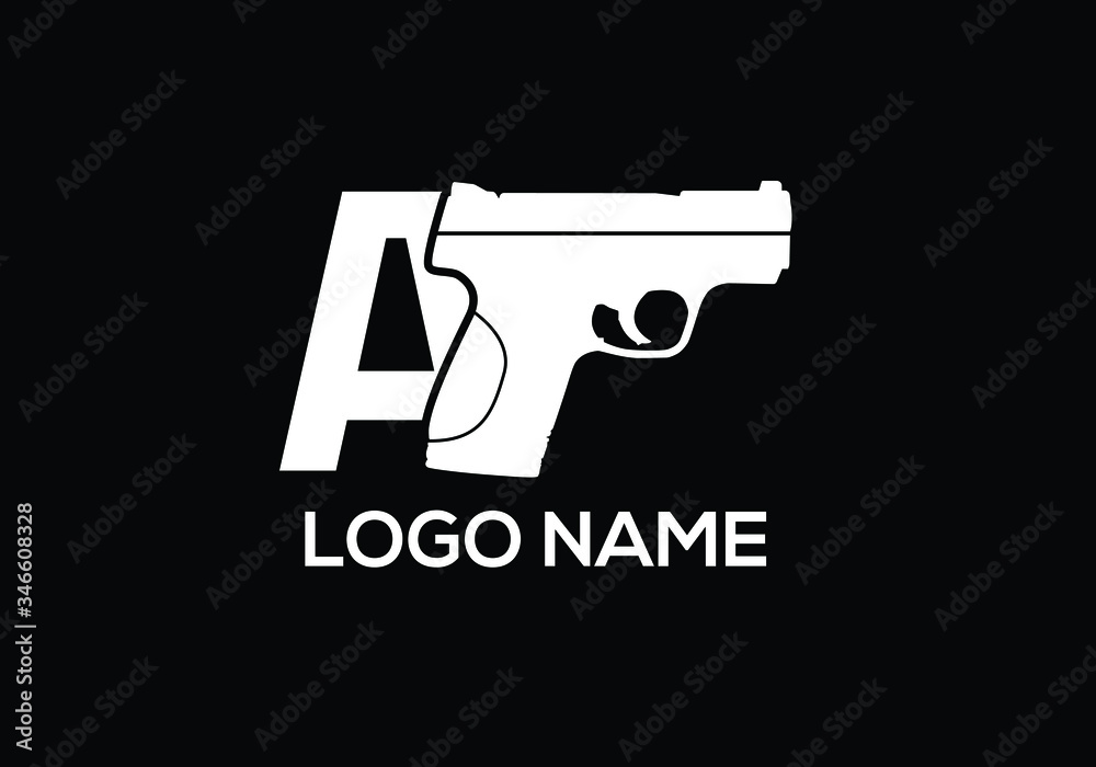 Pistol logo sign symbol, Pistol emblem Design Stock Vector | Adobe Stock