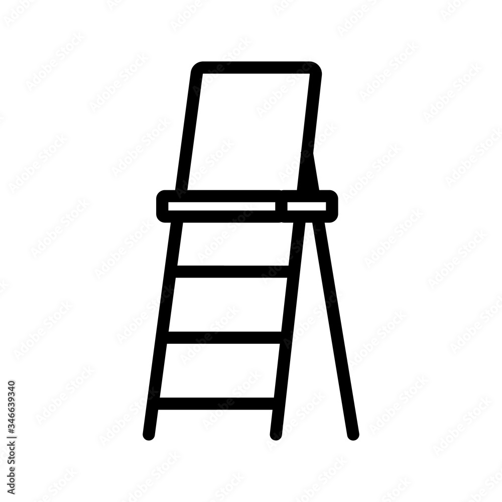 ladder with upper platform icon vector. ladder with upper platform sign ...