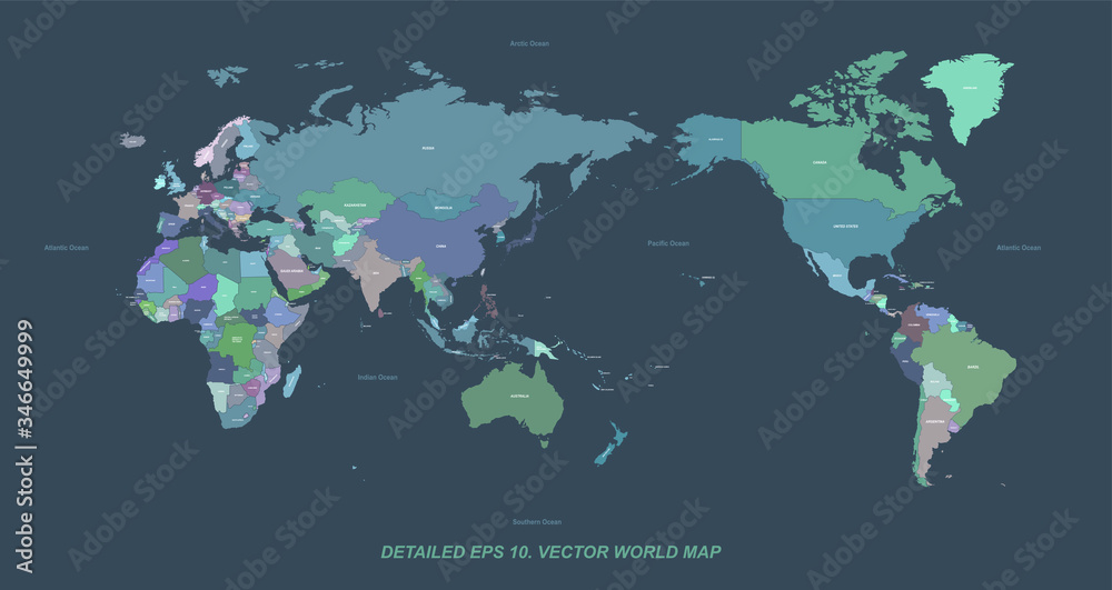 Image vectorielle Stock Hi detailed Vector world map. editable world ...