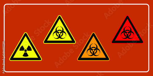 Biological risk symbol, International bio hazard warning sign ...