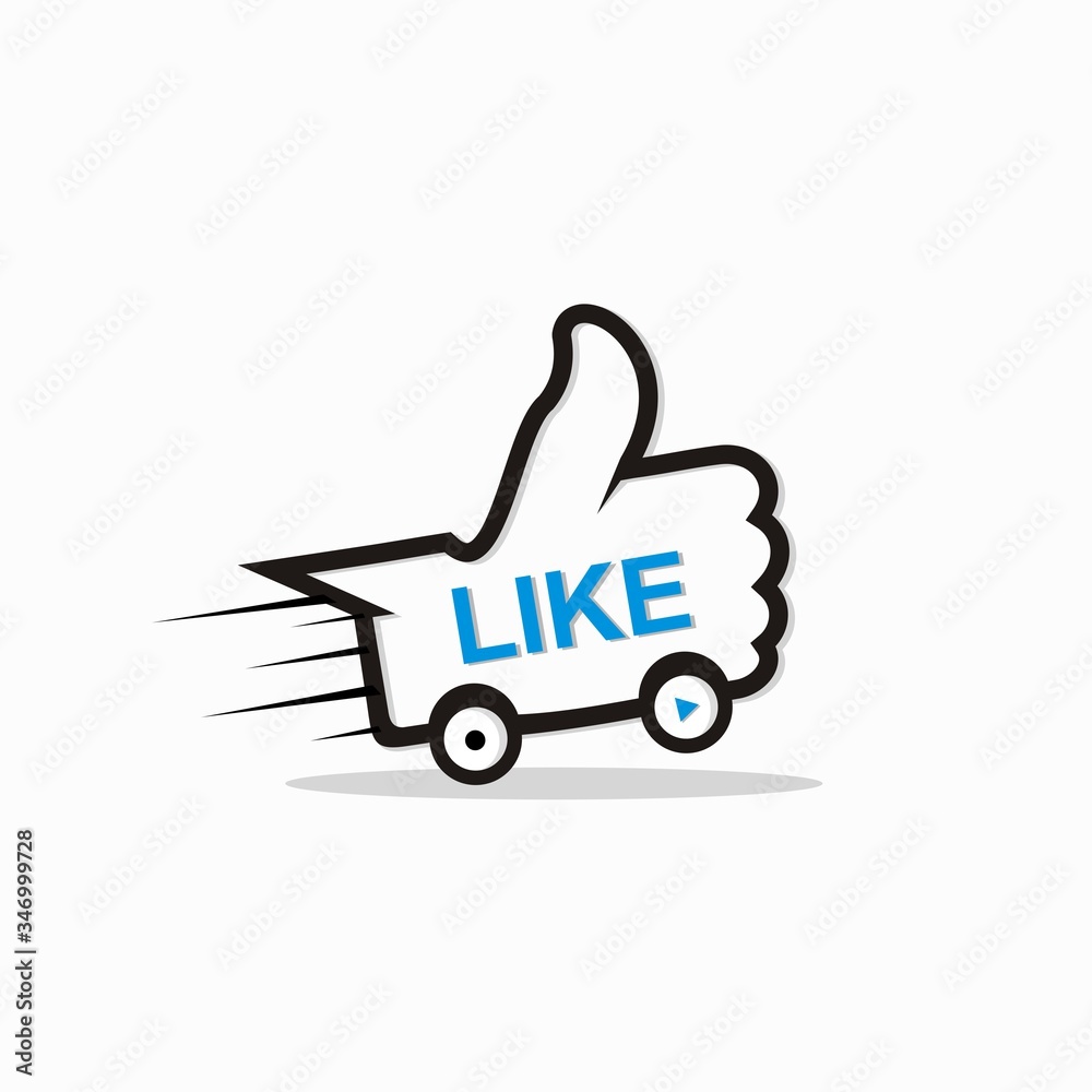 Hand thumb vector design icon flat design isolated on white background ...