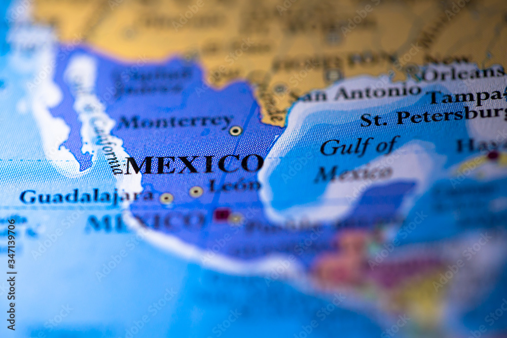 Geographical map location of country Mexico in Central America ...